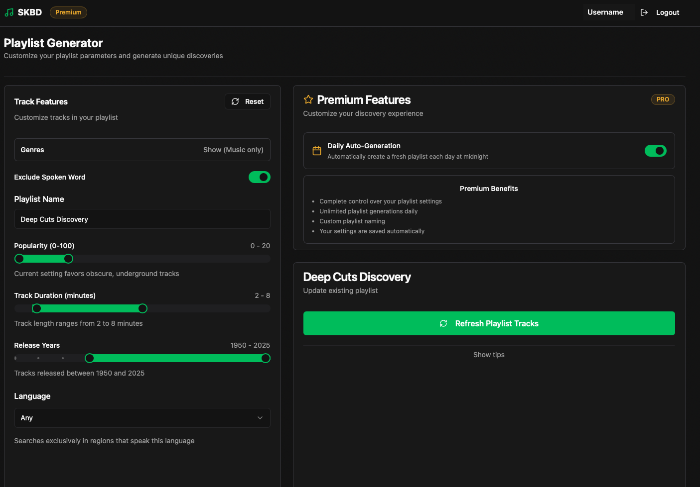 SKBD Playlist Generator